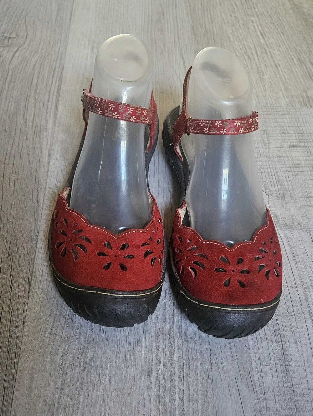 Jambu | Shoes | Jambu All Terra Red Suede Laser Cut Out Sandals Mary ...